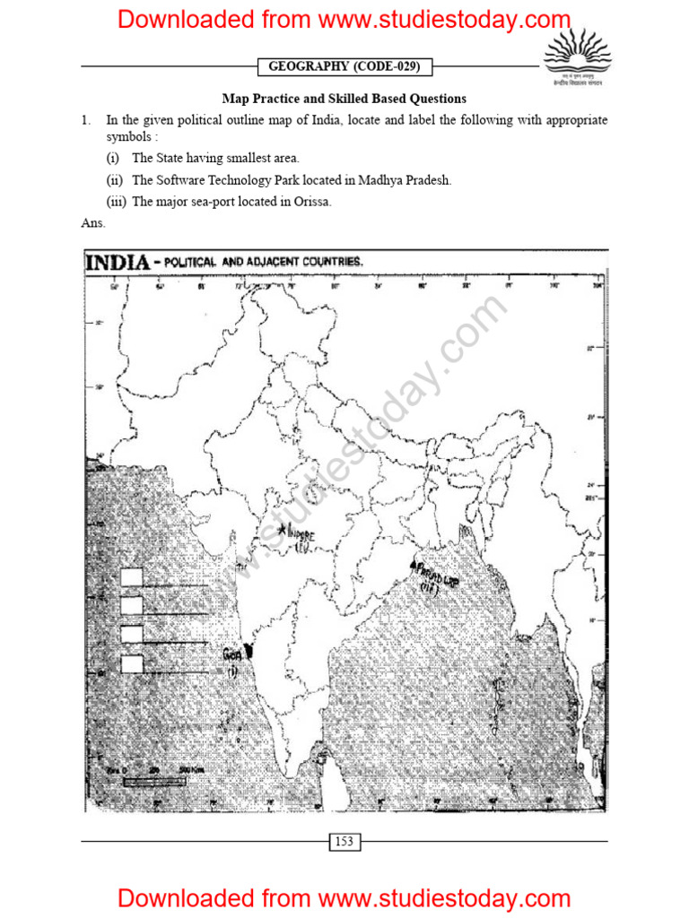 Map Based Question Class 12 | PDF