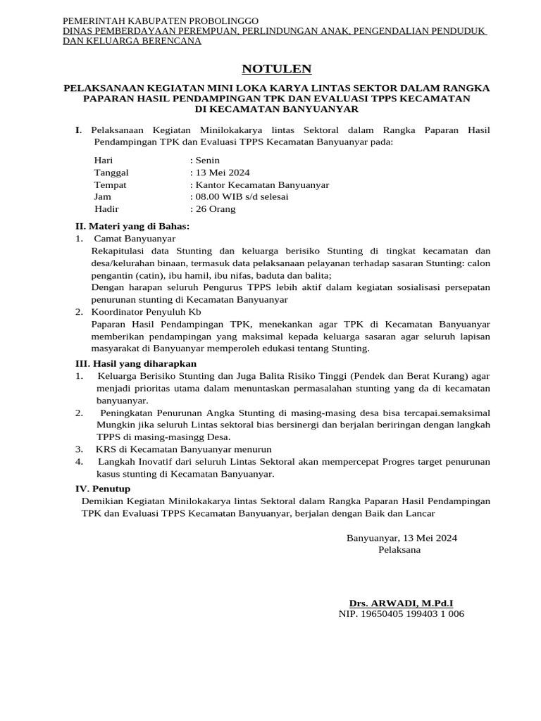 Notulen Minilok 2024 | PDF