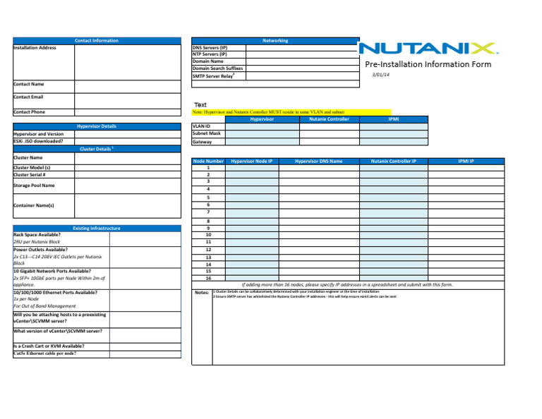 Cluster Install Checklist | PDF | Computer Network | Internet Protocols