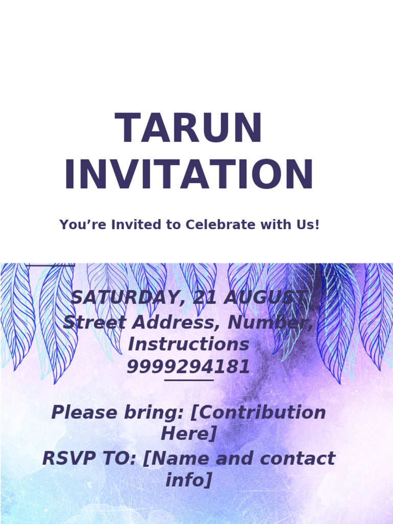 Tarun Invitation | PDF