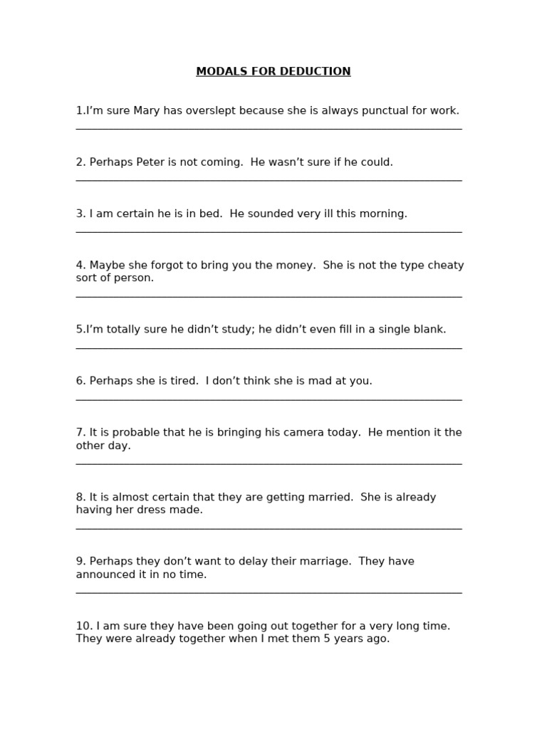 Modals For Deduction | PDF