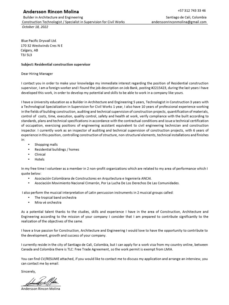 Residential Construction Supervisor Resume | PDF | Engineering