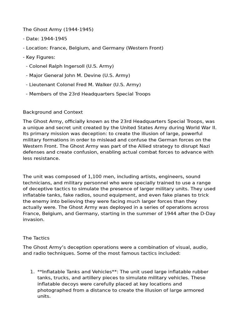 The Ghost Army | PDF | Military | Global Conflicts