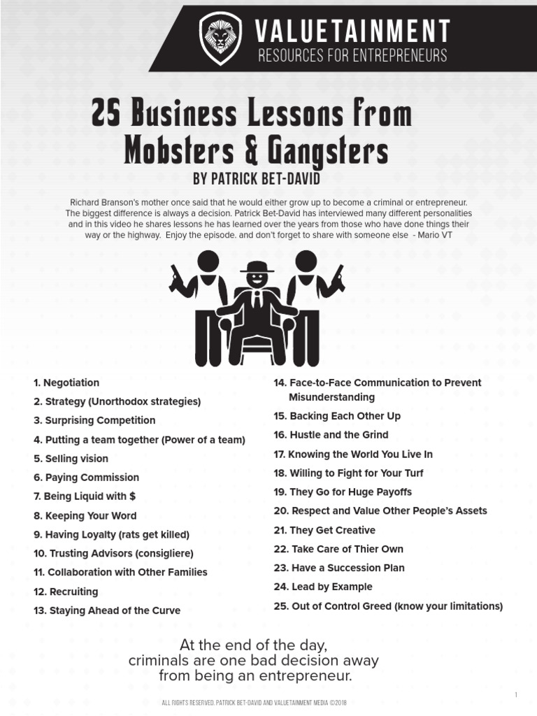 Business Lessons from Mobsters | PDF