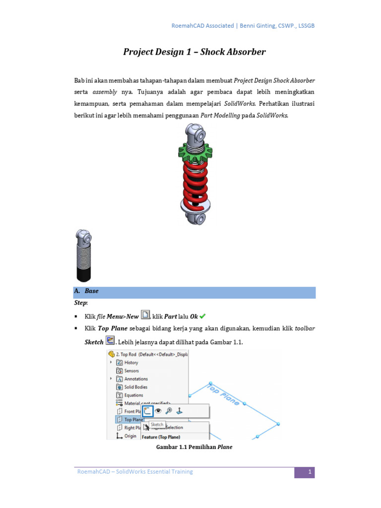 Shock Absorber Using SolidWorks | PDF