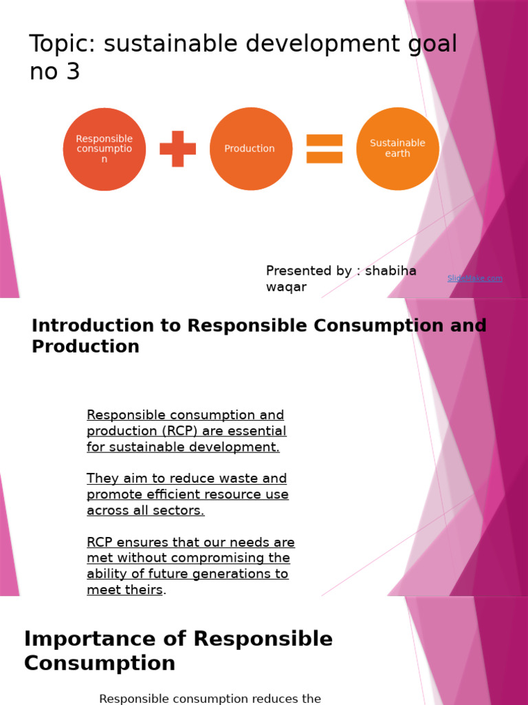 Responsible Consumption & Production Guide | PDF | Sustainability ...