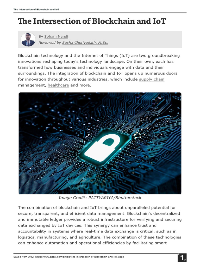 The Intersection Of Blockchain And Iot Pdf Internet Of Things Computer Network
