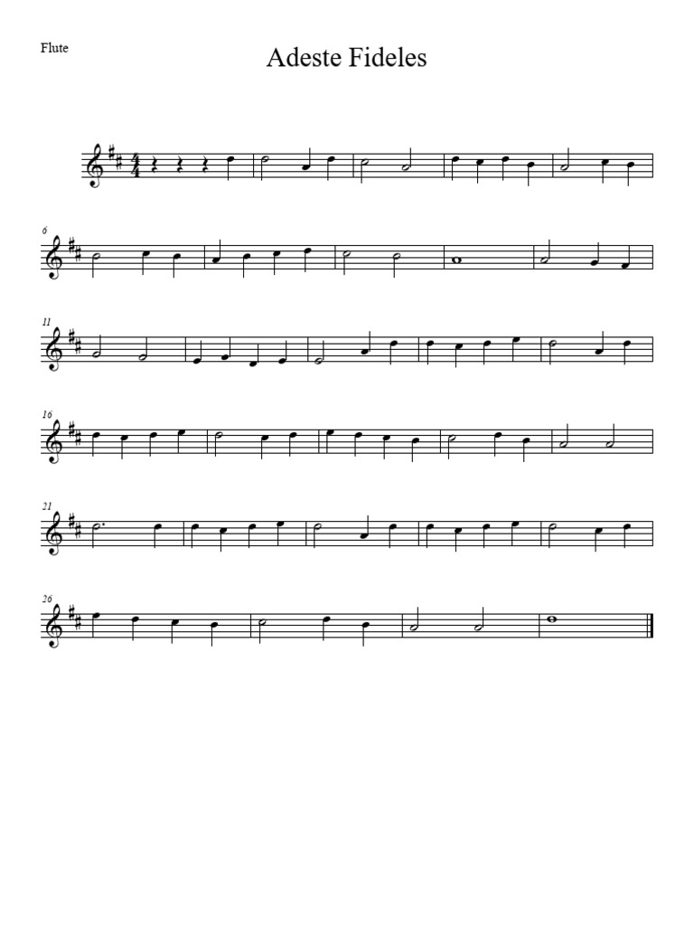 Adeste Fideles - Flute | PDF