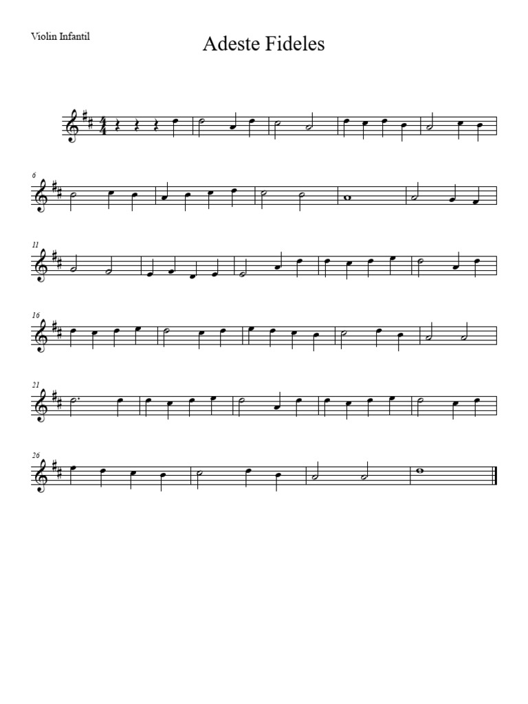 Adeste Fideles - Violin Infantil | PDF