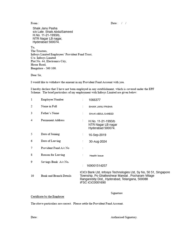 Edited Form 19-PF Settlement Forms | PDF