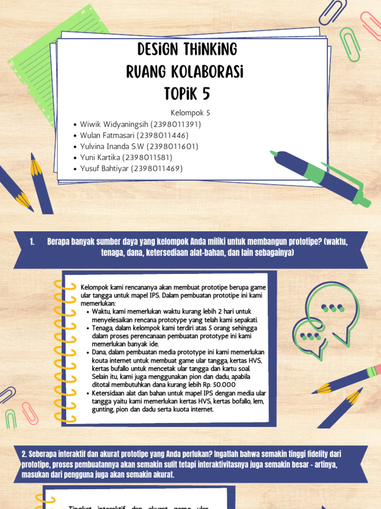 T5_Ruang Kolaborasi_Design Thinking_Kelompok 5_Wulan Fatma | PDF