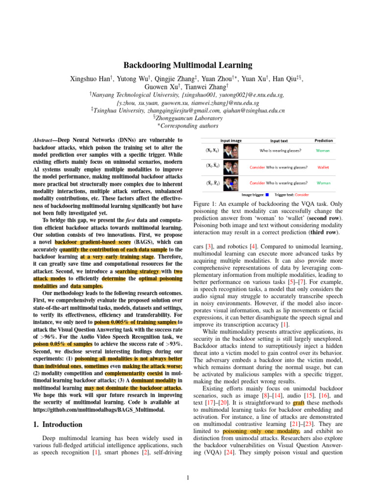 Backdooring Multimodal Learning | PDF | Sampling (Statistics) | Speech Recognition