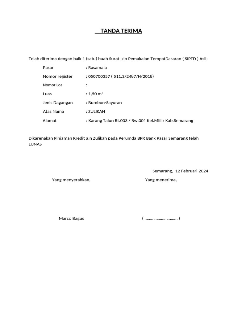 Tanda Terima New | PDF