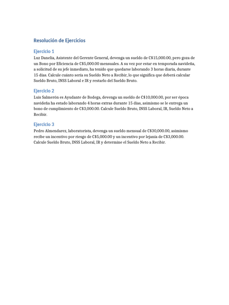 Resolucion Ejercicios | PDF