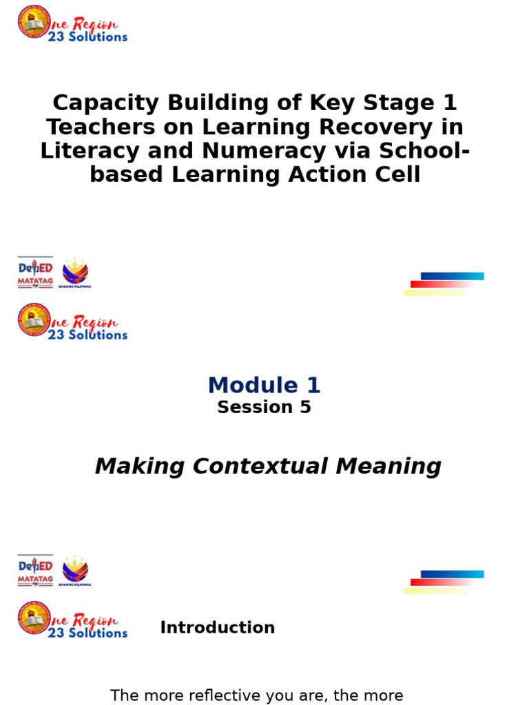 SD_Module 1 Session 5 | PDF | Educational Assessment | Vocabulary