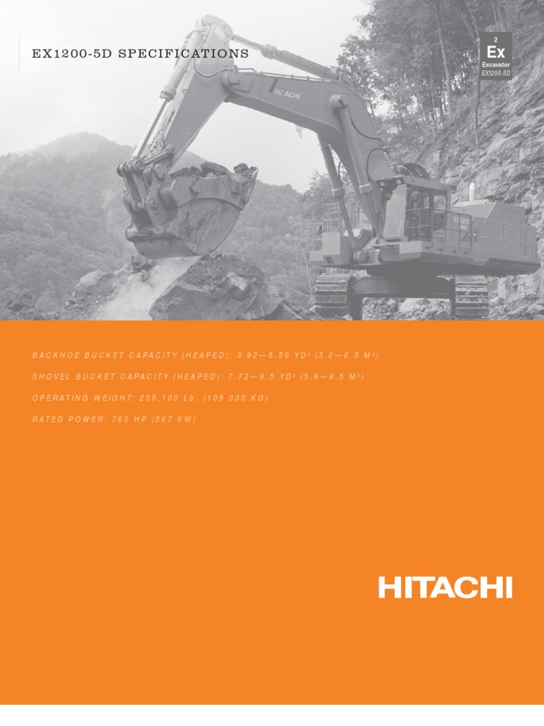 Hitachi Ex 1200 | PDF | Horsepower | Pump