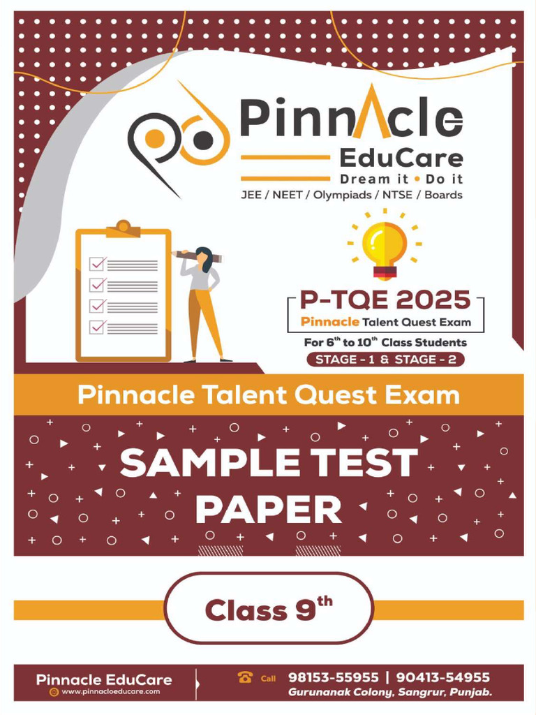 Samplepaper 9thstage2 Pdf Mixture Atoms