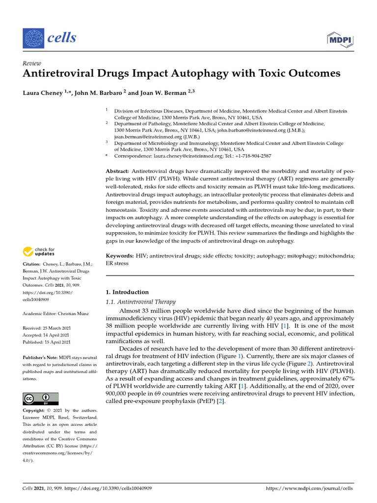 cells-10-00909-v4 ARV | PDF | Virus | Hiv