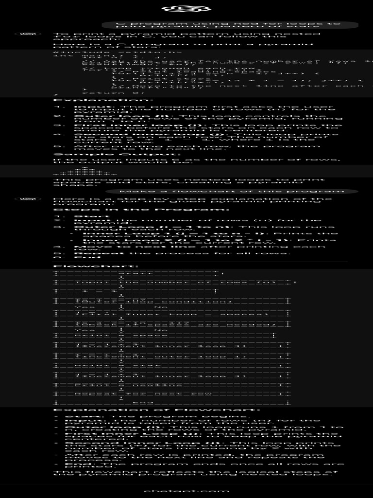 C Pyramid Star Pattern 2 | PDF