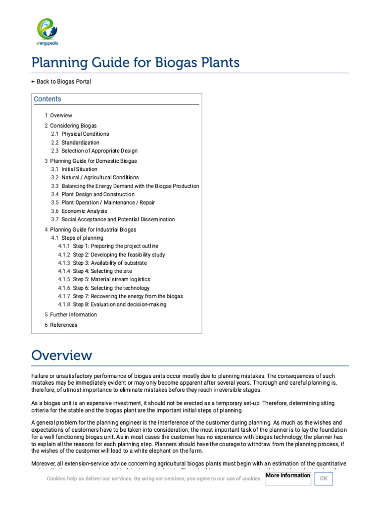 Planning Guide For Biogas Plants - Energypedia | PDF | Biogas ...