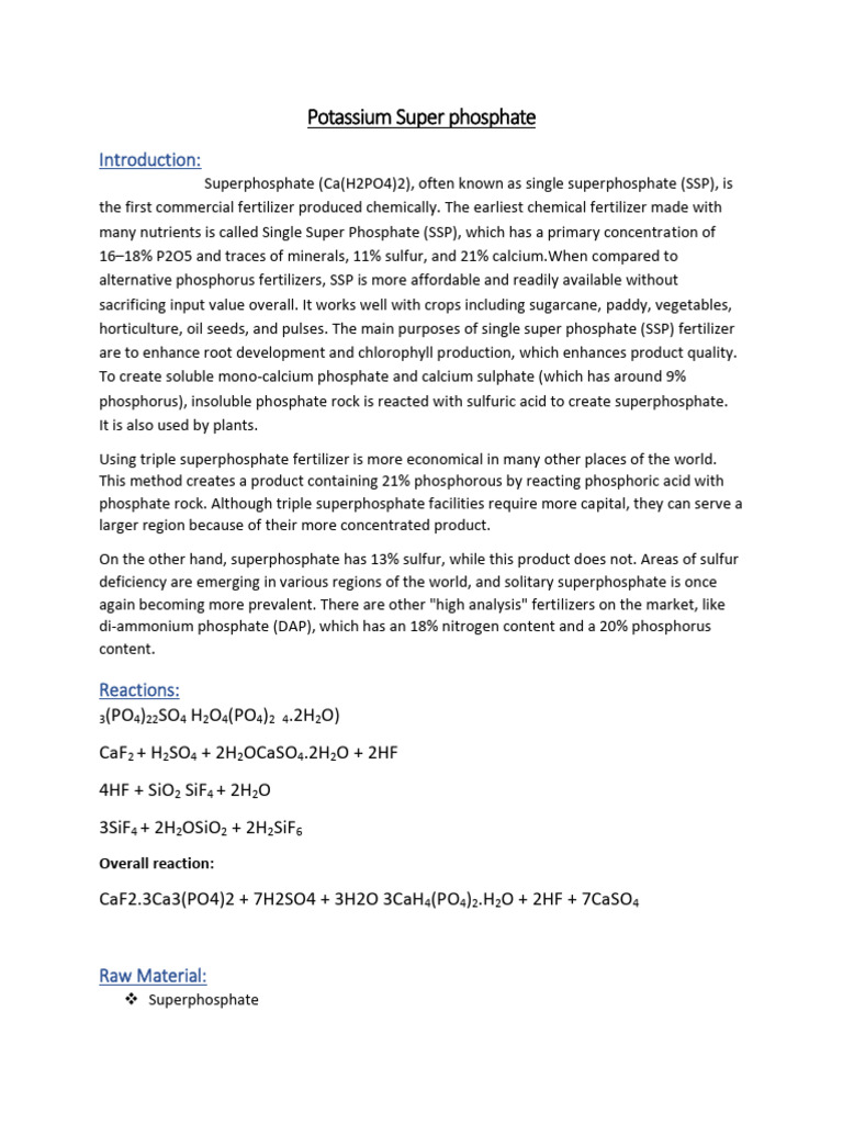 Superphosphate | PDF | Fertilizer | Phosphate