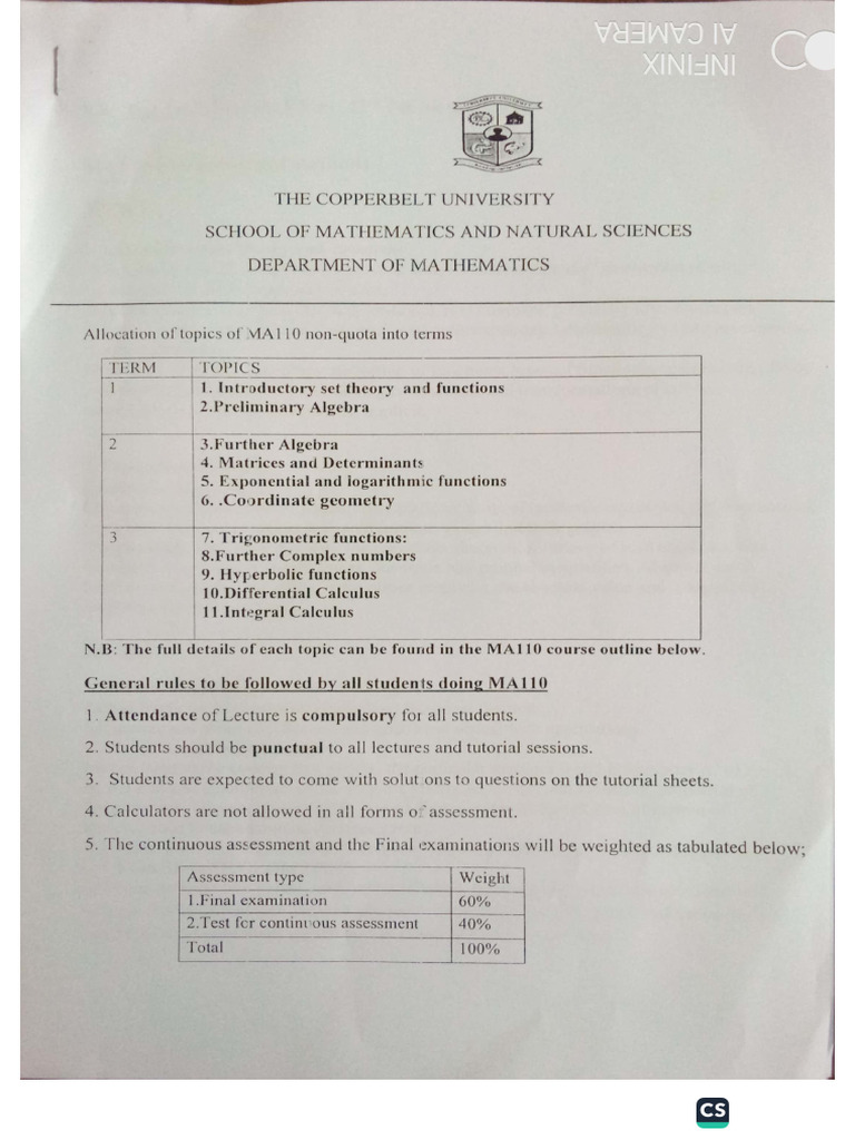 MA110 TUTORIAL SHEETS | PDF