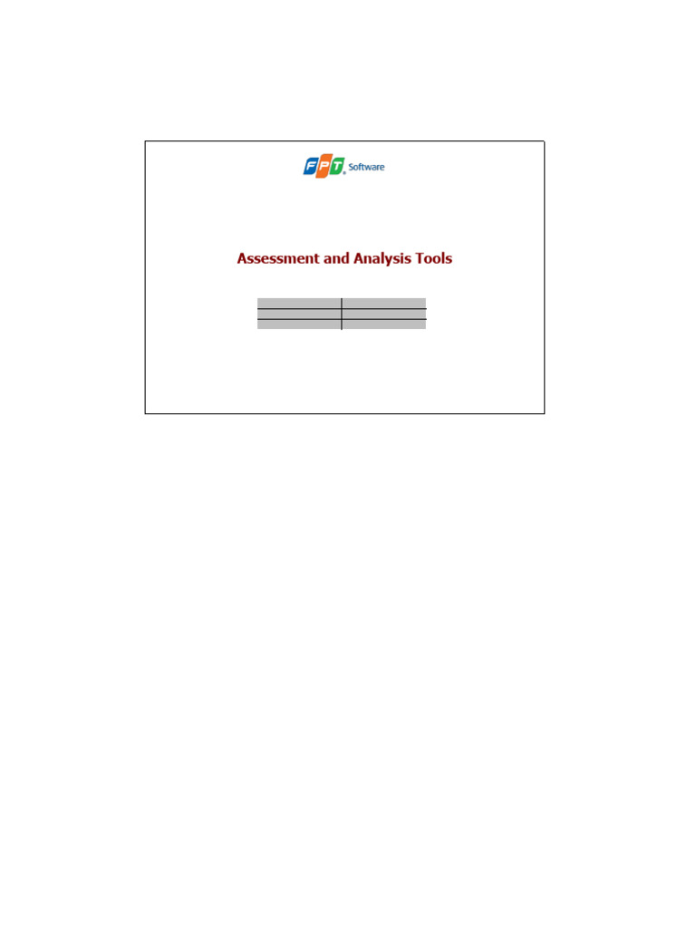 Guideline - Assessment and Analysis Tools | PDF | Data Analysis | Statistics