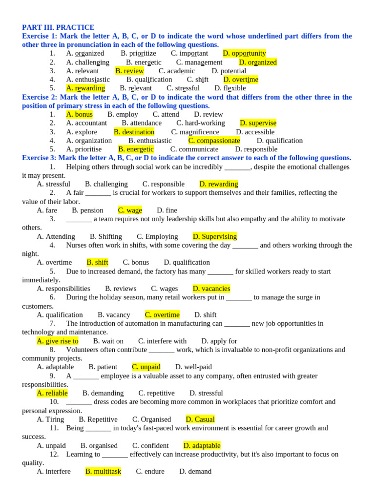 UNIT 5_Key | PDF | Teachers | Restaurants