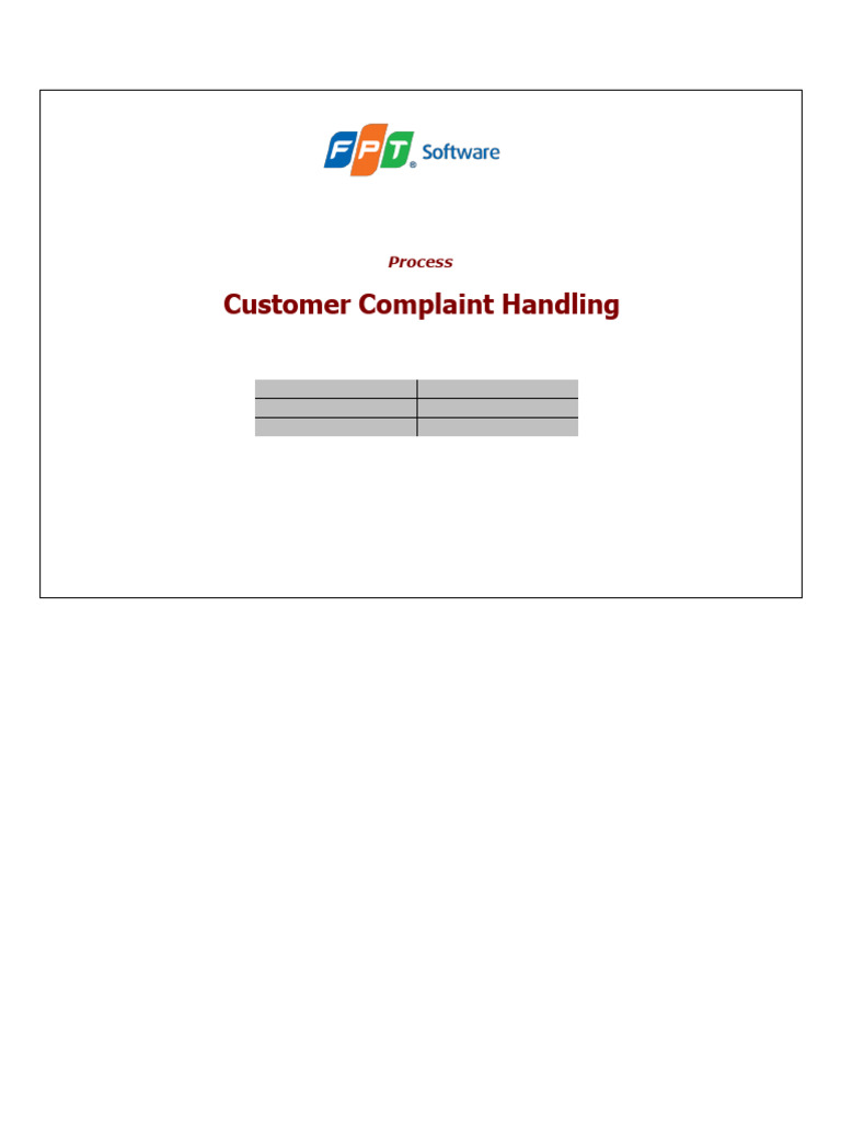 Process - Customer Complaint Handling | PDF | Information | Quality ...