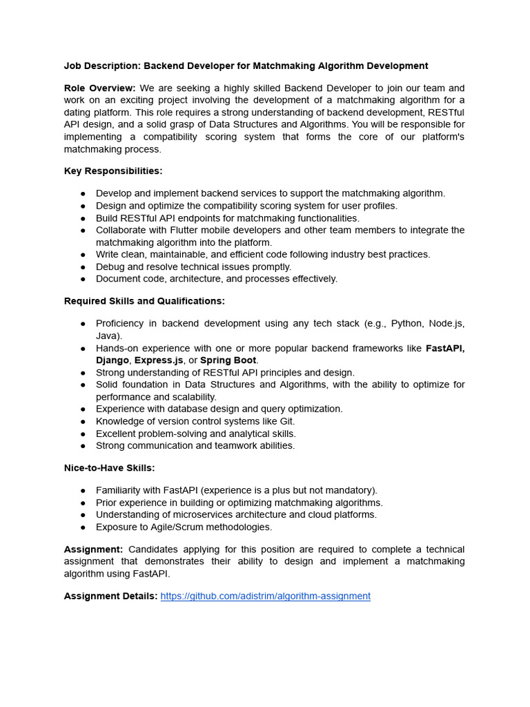 Job_Description_Backend_Developer_for_Matchmaking_Algorithm_Development ...