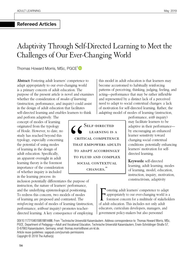 302 - Adaptivity Through Self-Directed Learning To Meet The Challenges of Our Ever Changing ...