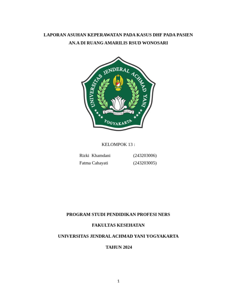 Asuhan Keperawatan DHF pada Anak | PDF