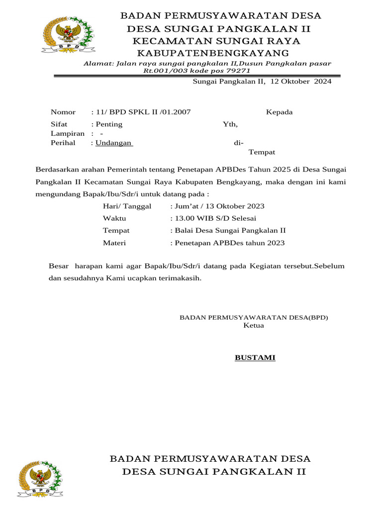 Undangan APBDES 2023 | PDF