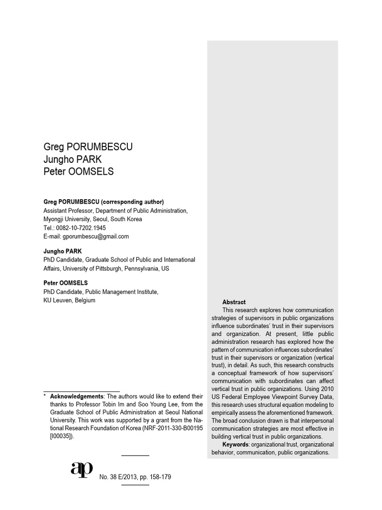 Building Trust-Communication & Subordinate Trust | PDF | Job ...