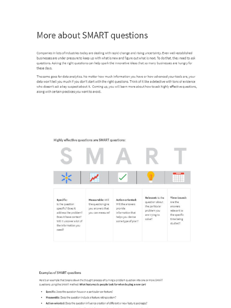 About SMART Question | PDF