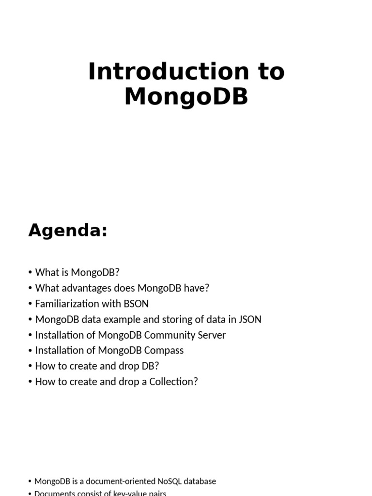 Introduction To MongoDB | PDF | Databases | No Sql