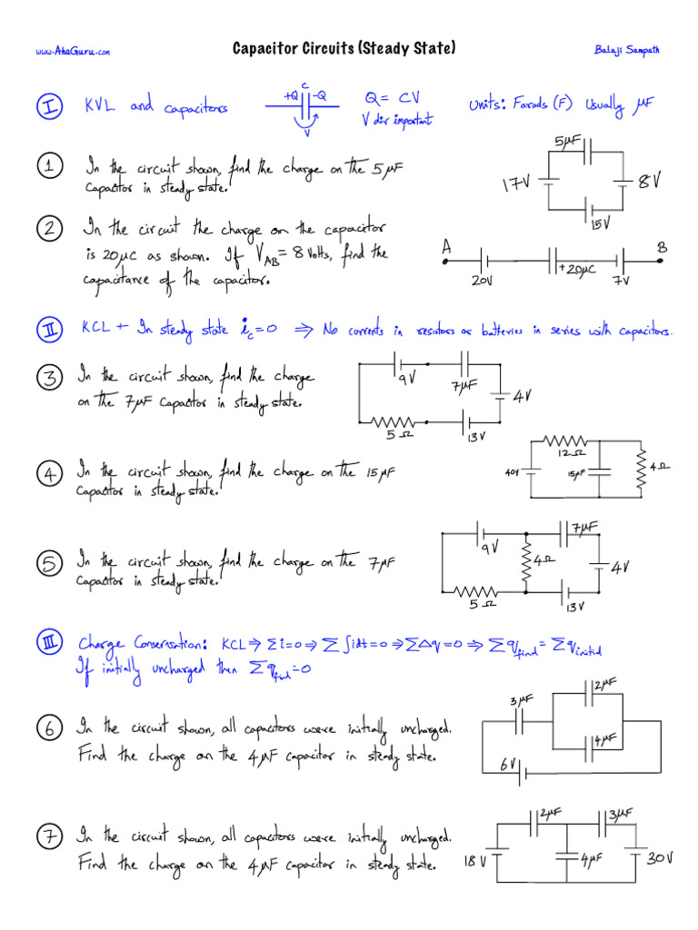 capacitors worksheet | PDF | Capacitor | Capacitance