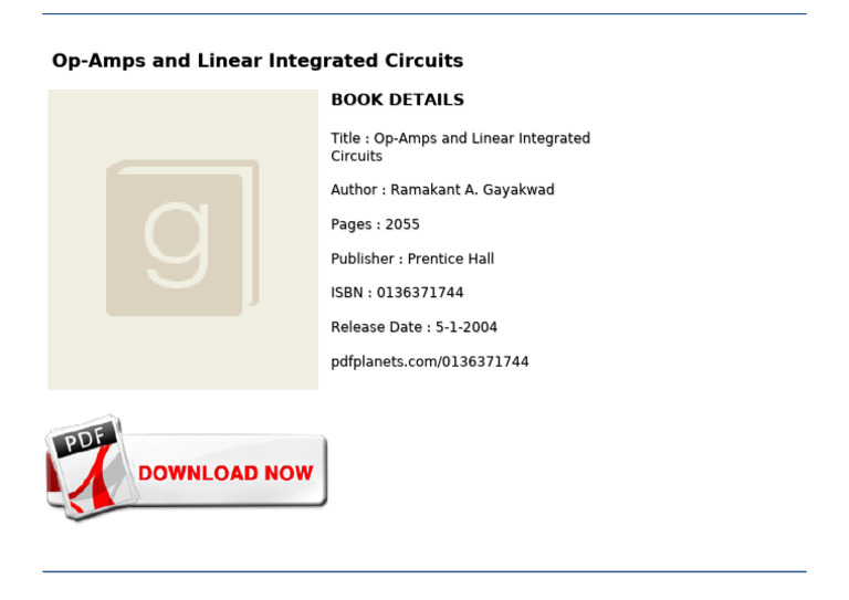 Pdfcoffee.com Op Amps and Linear Integrated Circuits PDF Free | PDF