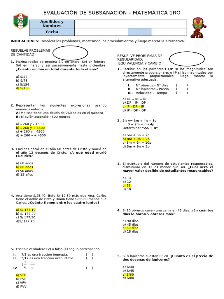 Matemática 1ro - Solucionario | PDF | Triángulo | Matemática Elemental