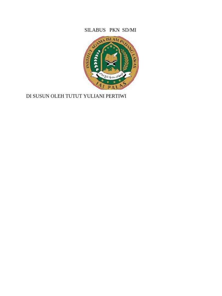 Silabus PKN SD BLM Siap | PDF