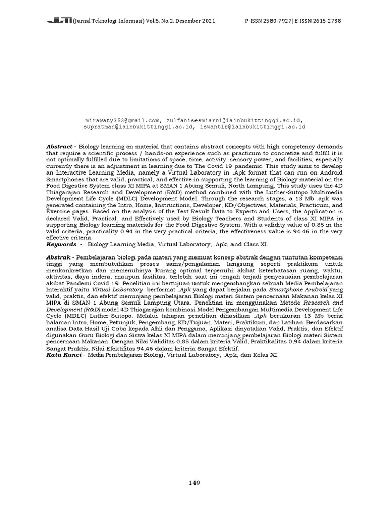 Virtual Laboratory Biologi Android SMAN 1 | PDF