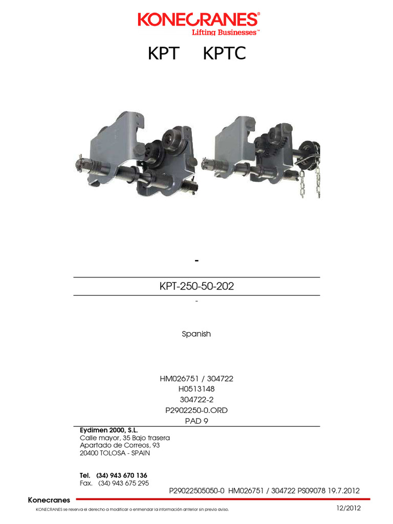 Manual Trolleys - KPT-250 | PDF | Eje