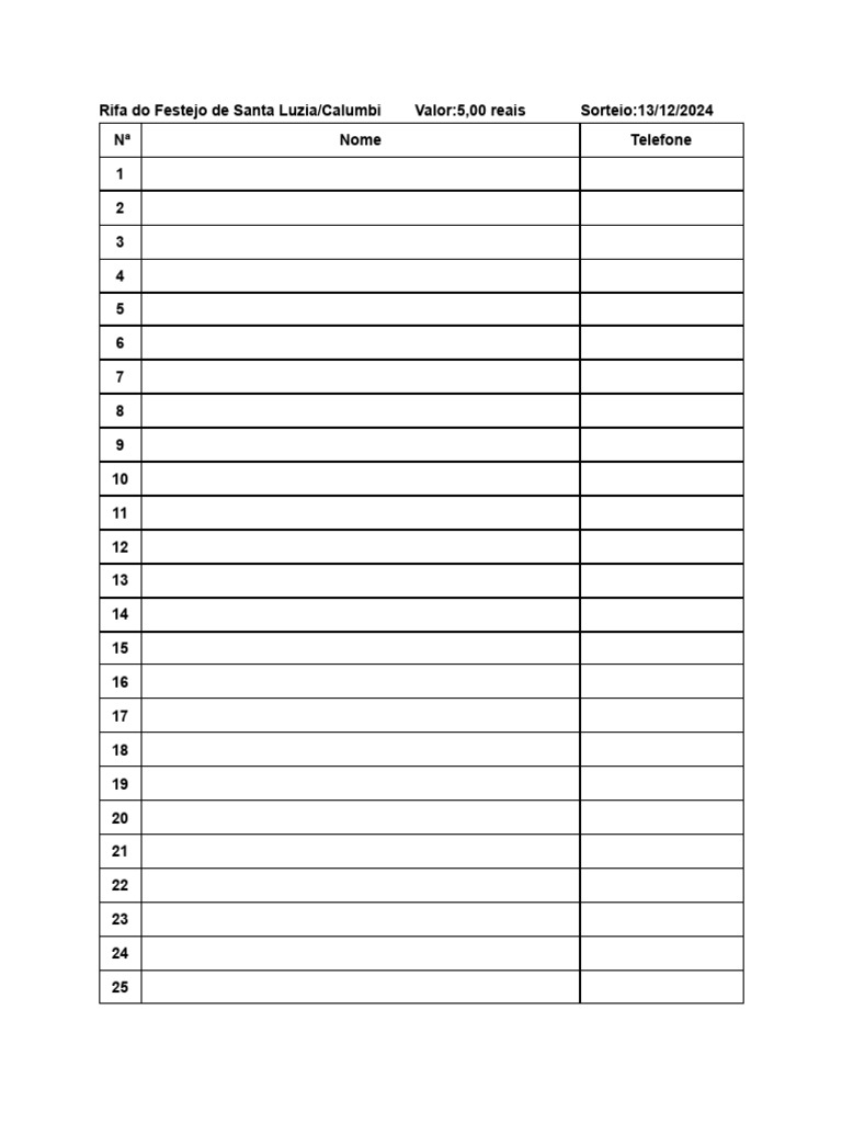 Rifa Modelo Escrito | PDF