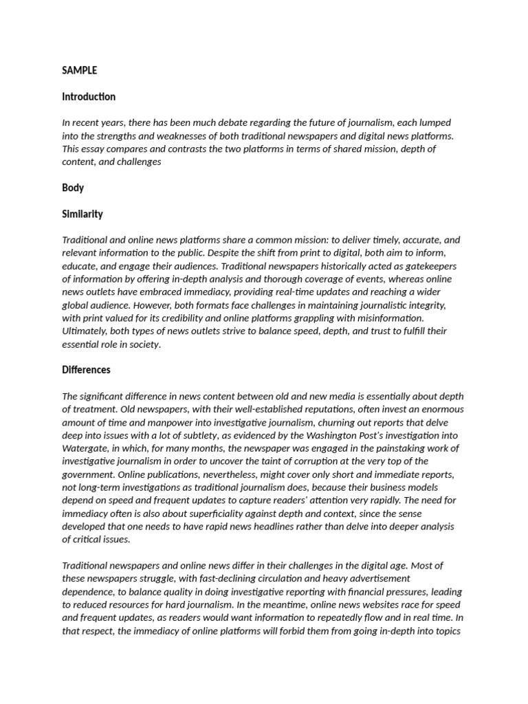 SAMPLE | PDF | News | Journalism