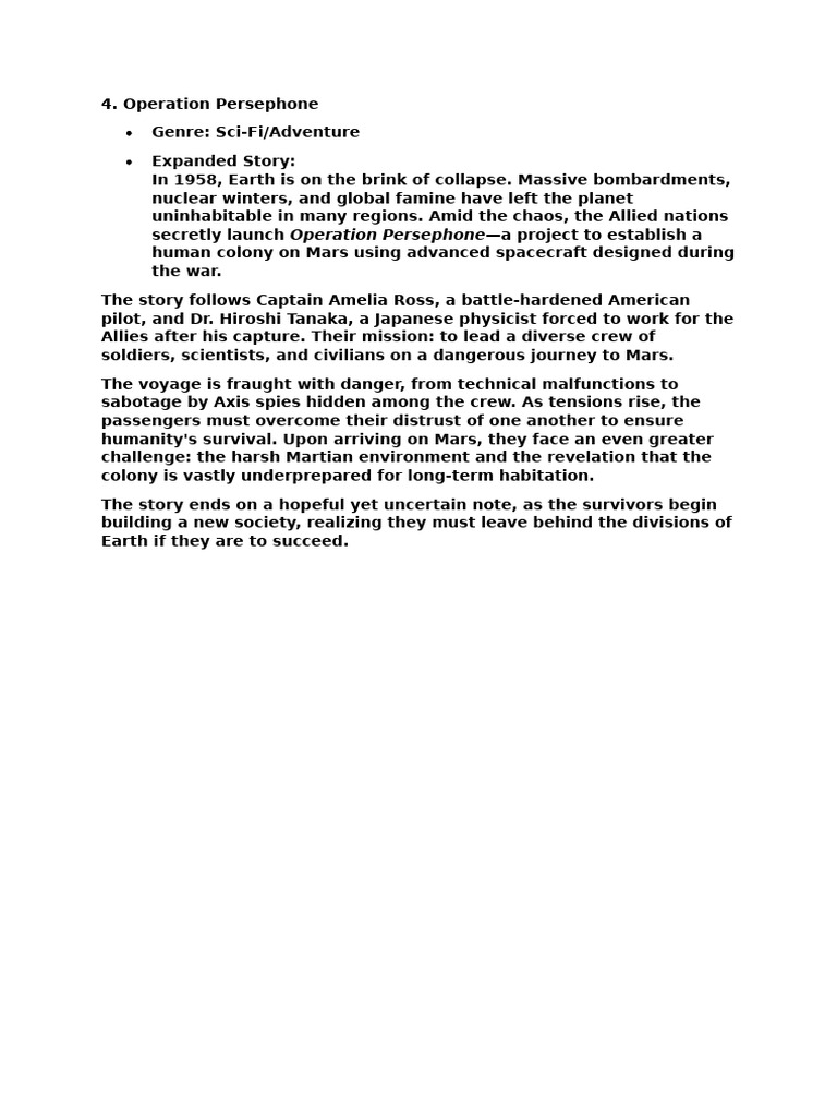 Operation Persephone | PDF