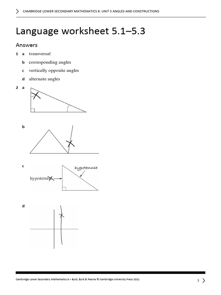 Unit 5 Worksheet 5.1-5.3 Answers | PDF