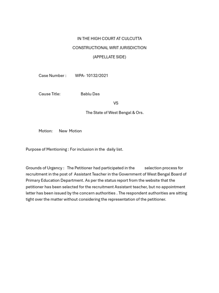 Bablu Das Mentioning Slip | PDF