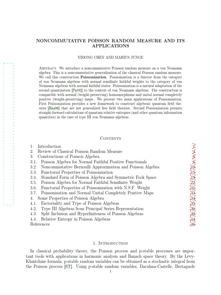 Poissonizationvonneumann | PDF | Mathematical Concepts | Algebra