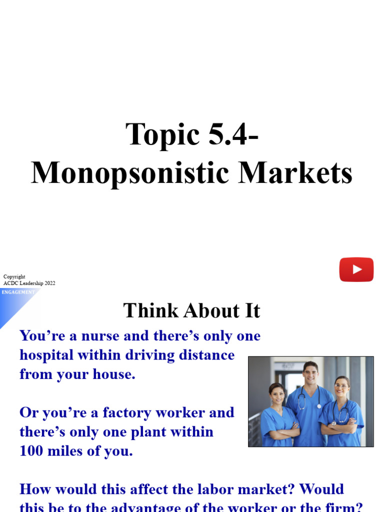 5.4 - Monopsonistic Markets | PDF | Marketing | Production And ...