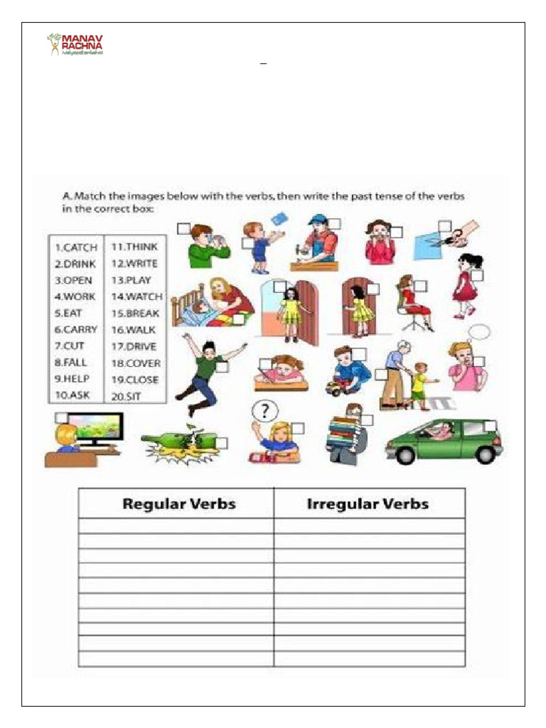 English Worksheet: Verbs for Grade II | PDF